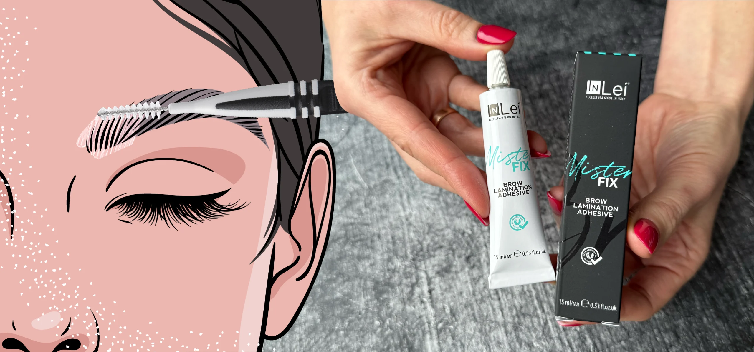 Step-by-step working protocol of the InLei® Brow Bomber eyebrow ...